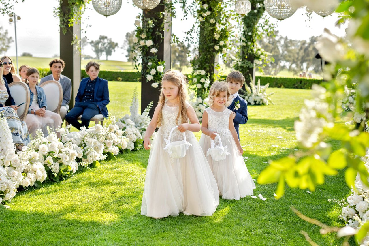 Flower Girls & Ring Bearer at Outdoor Wedding