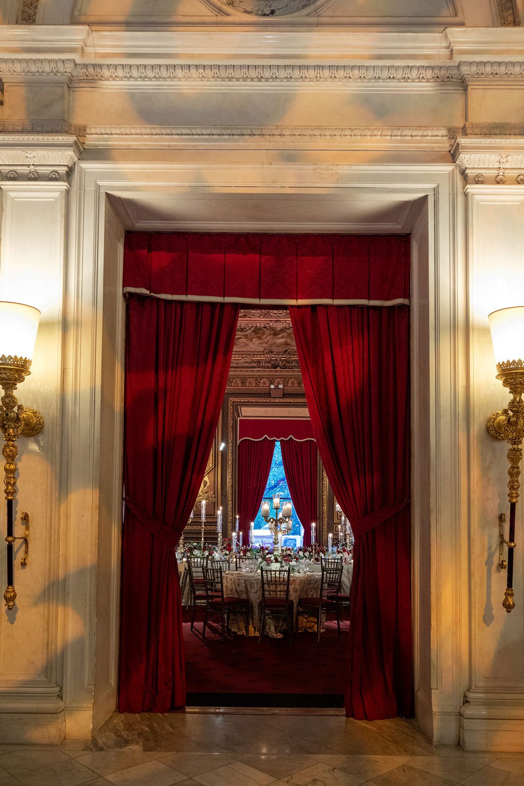 Draped Entrance Into Classic Ballroom