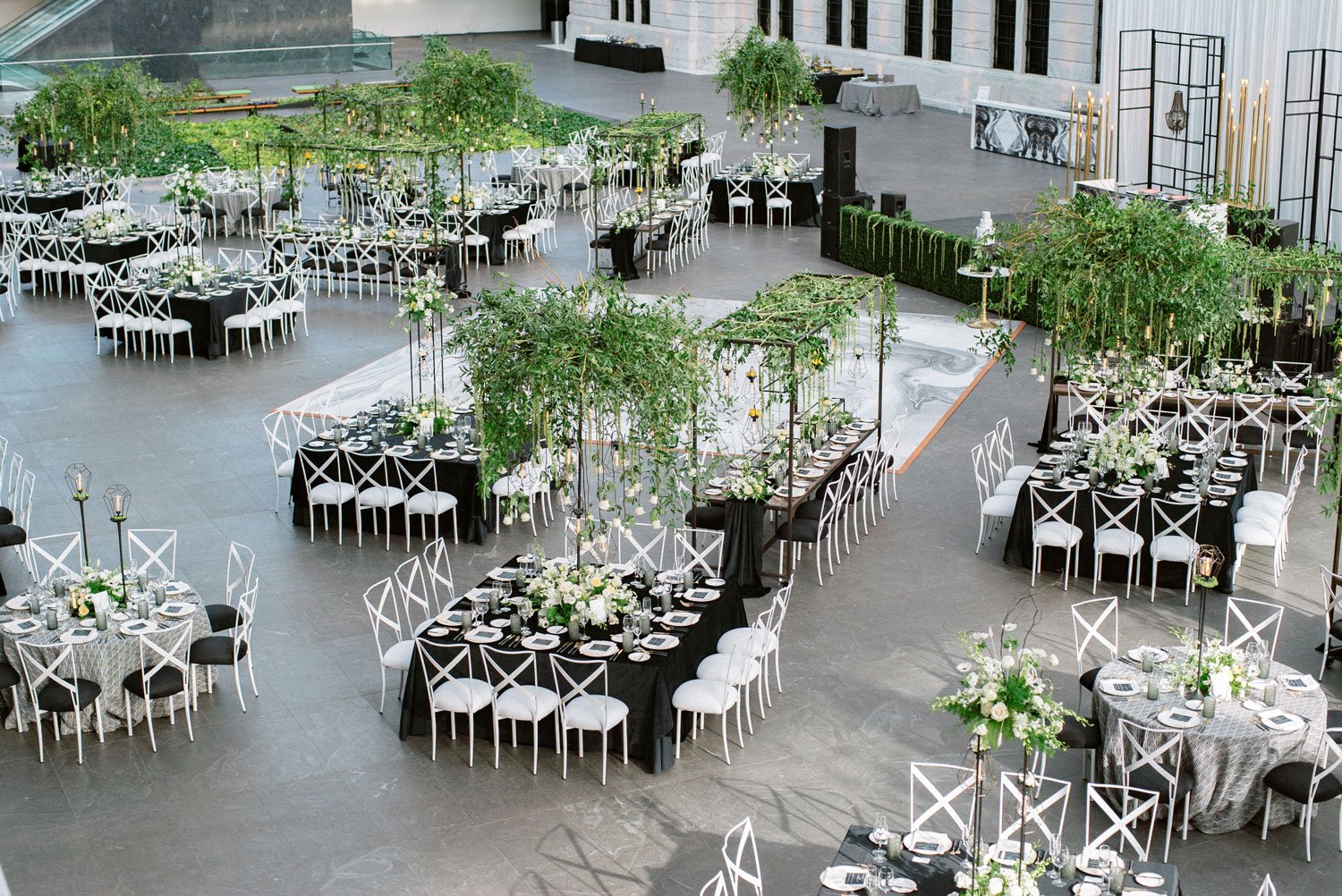 Aerial View of Museum Wedding Reception