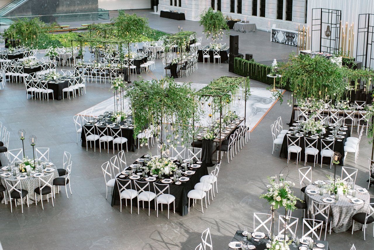 Aerial View of Museum Wedding Reception