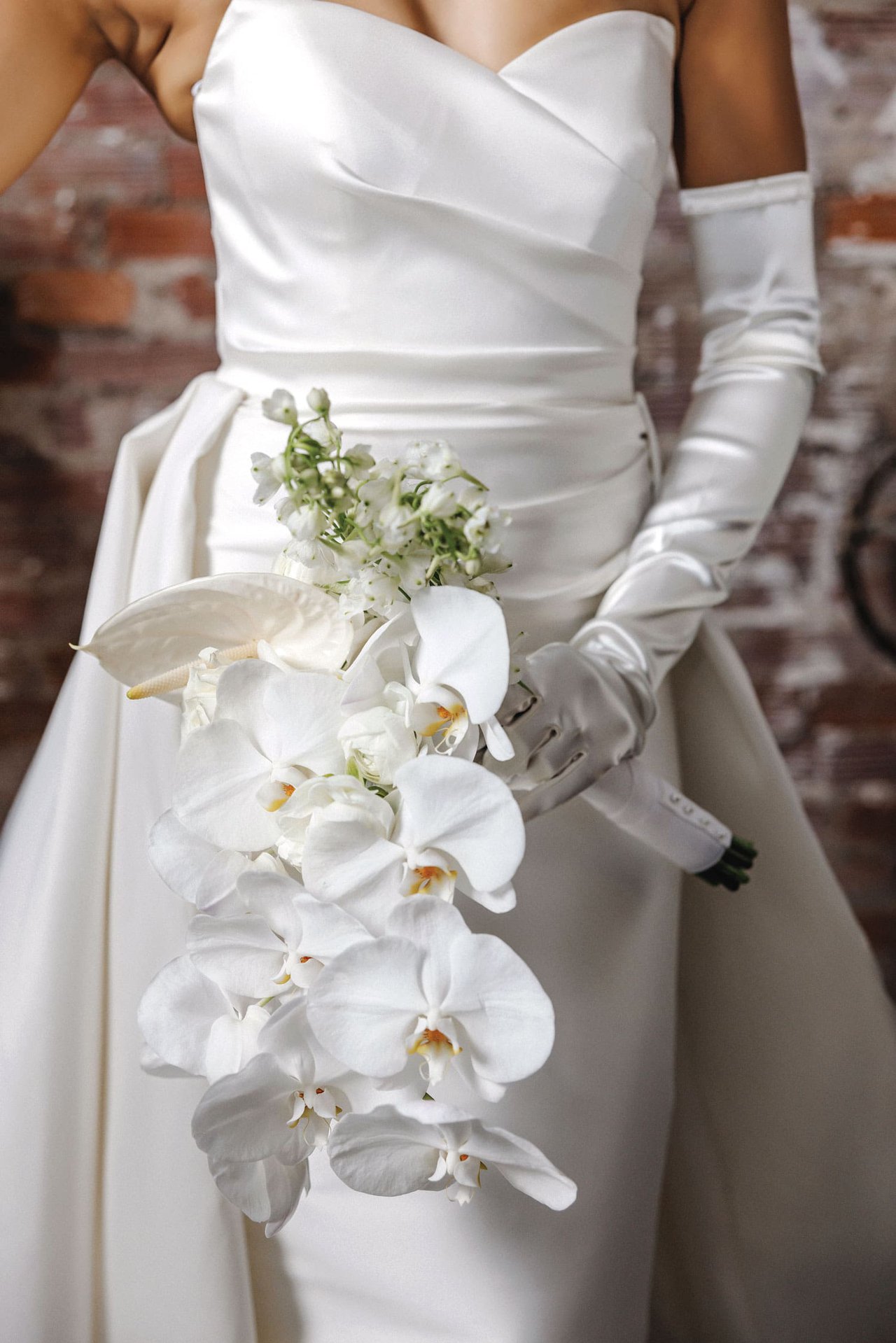White Orchid & Anthurium Bouquet