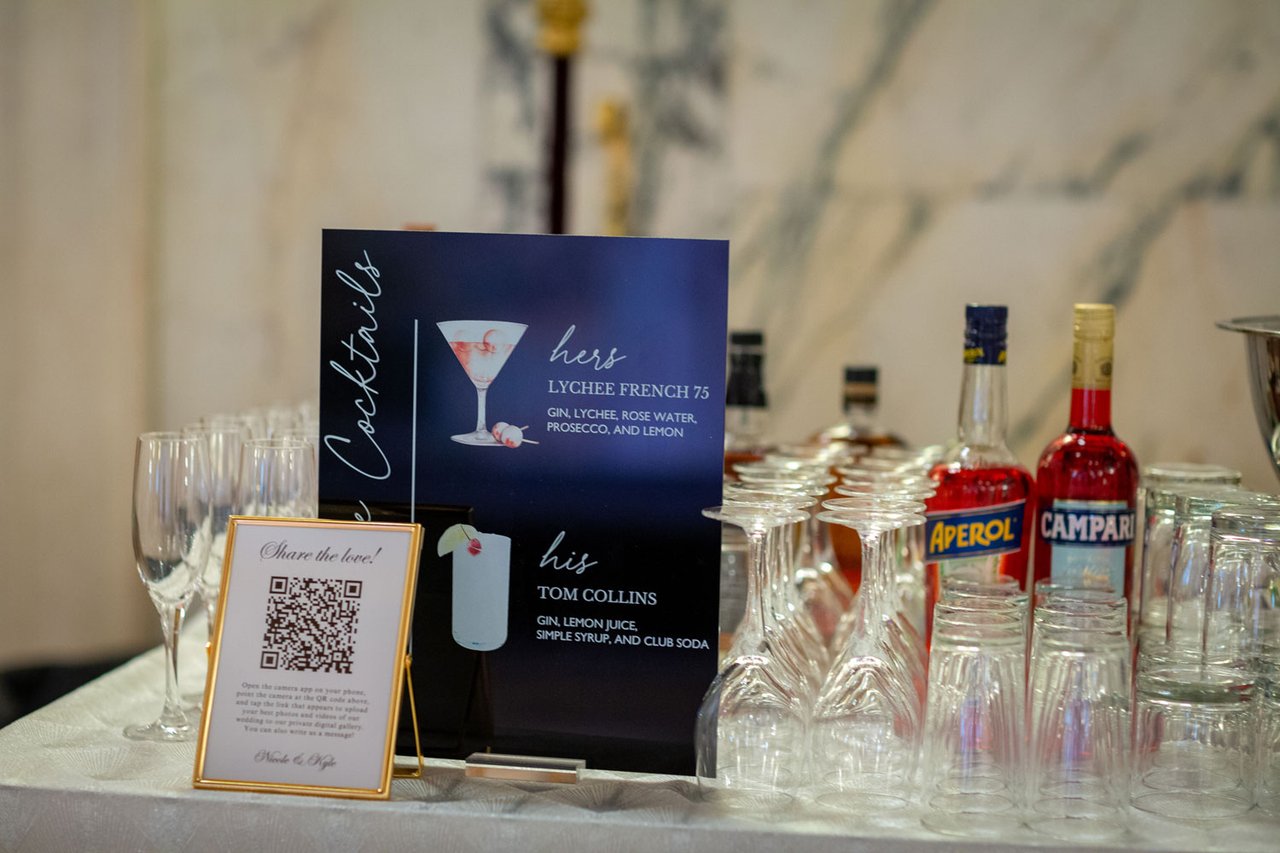 Wedding Photo QR Code & Cocktail Menu