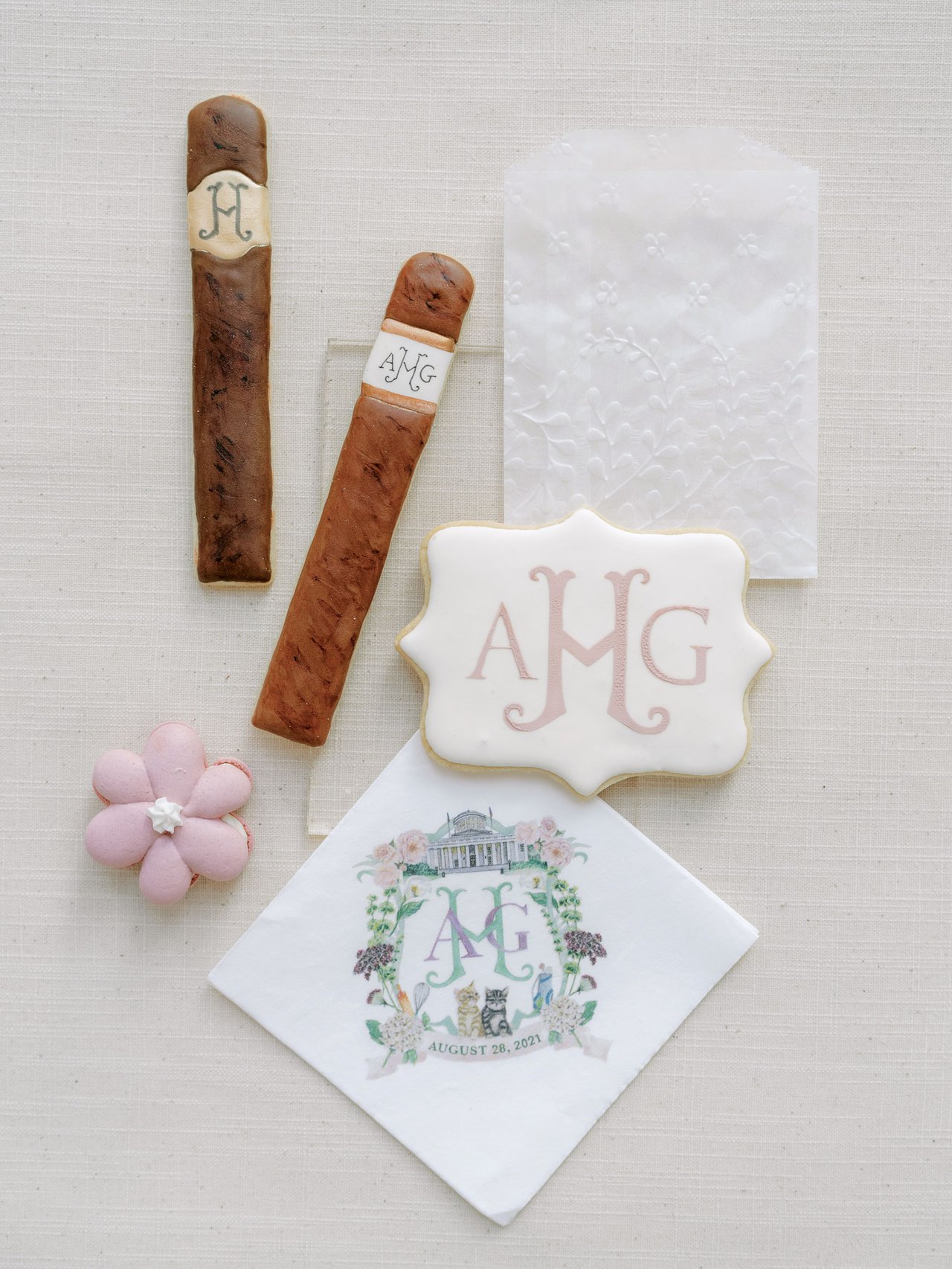 Monogram Cigar-Theme Cookies