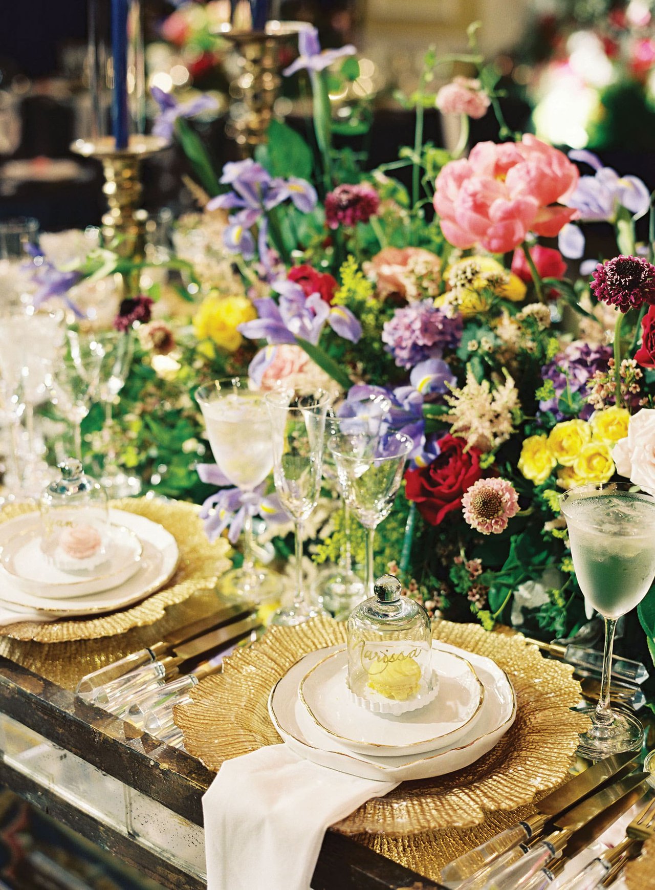 Guest Place Setting with Macaron Under Cloche