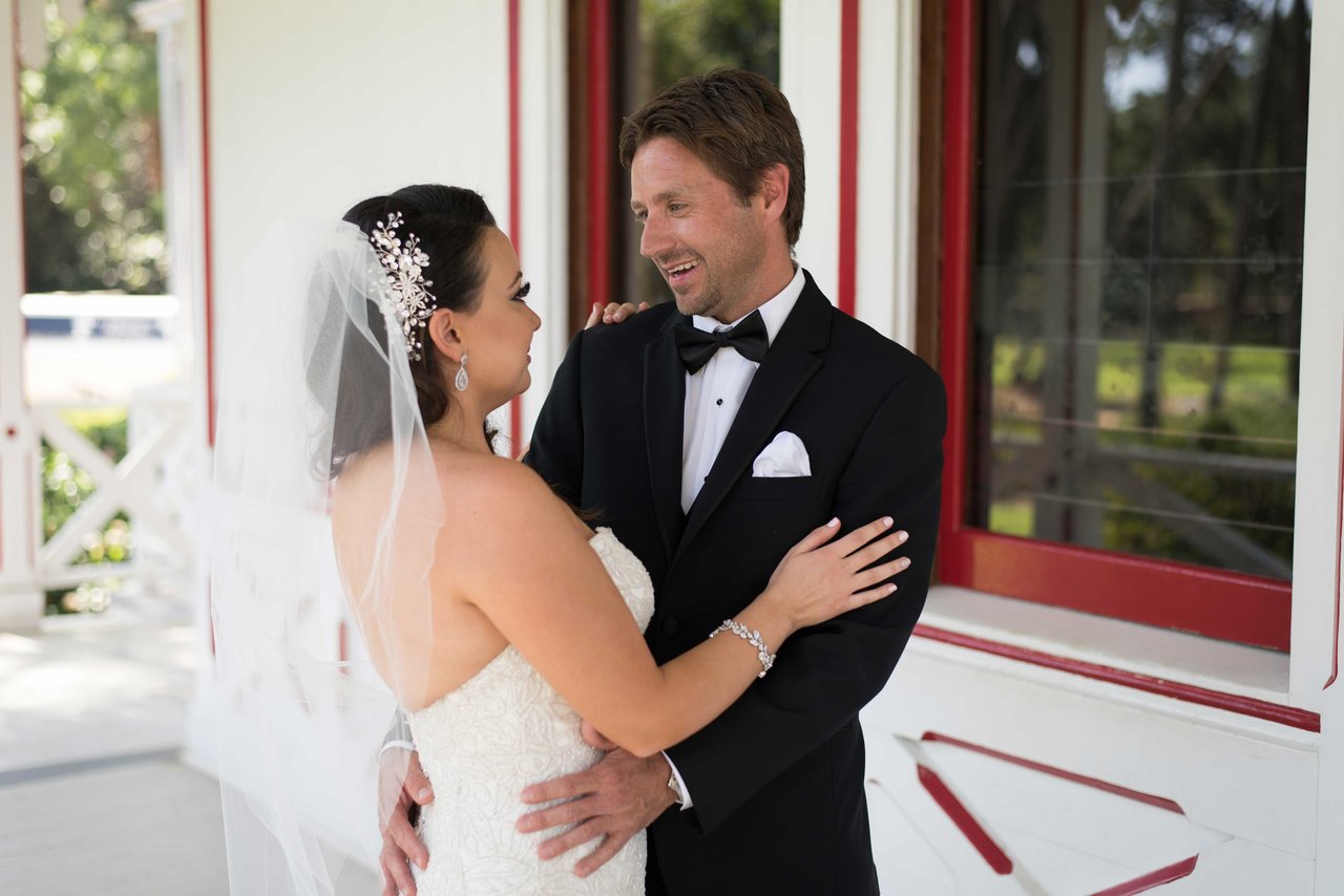 Outdoor First Look Reaction