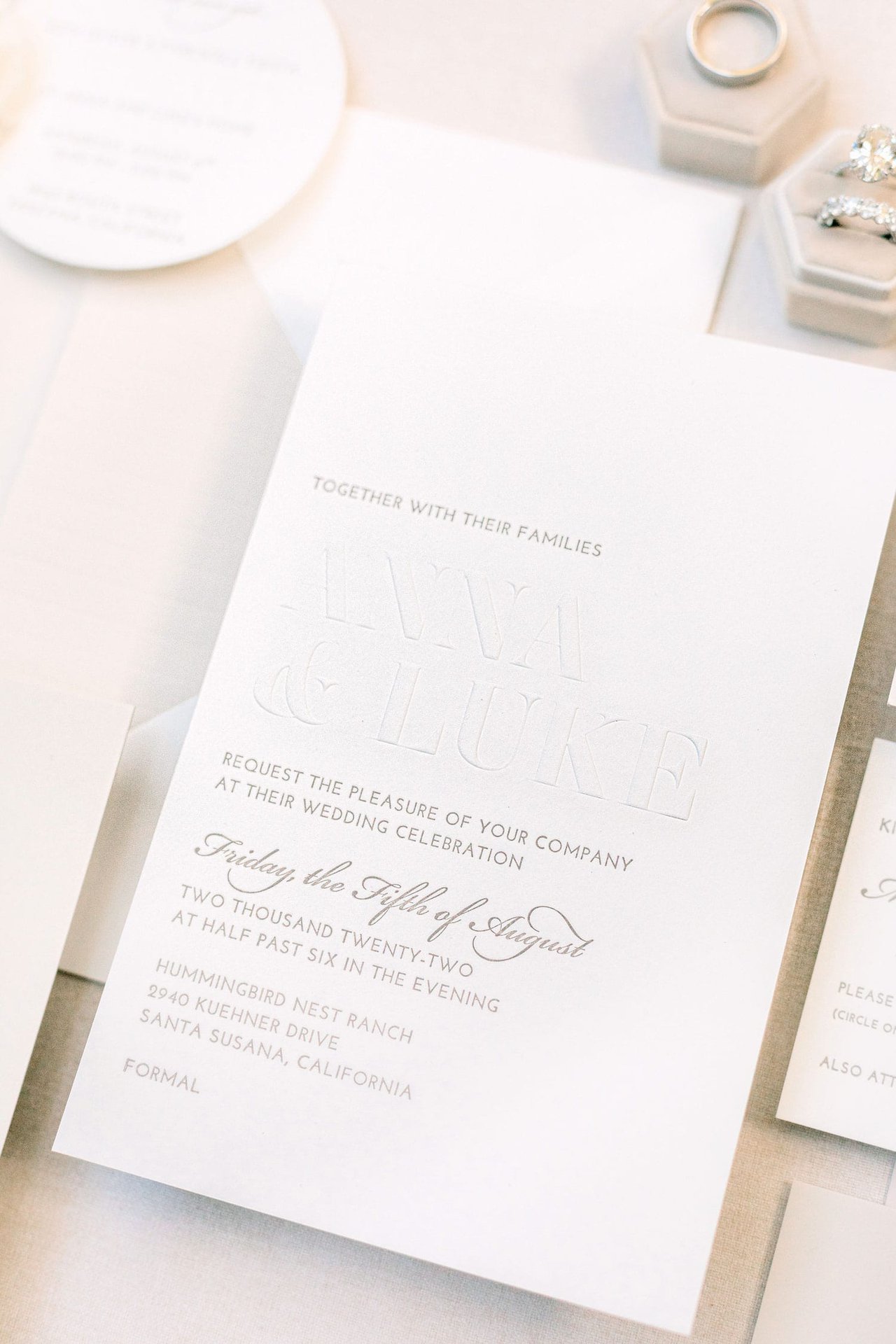 Embossed Wedding Invitation Suite