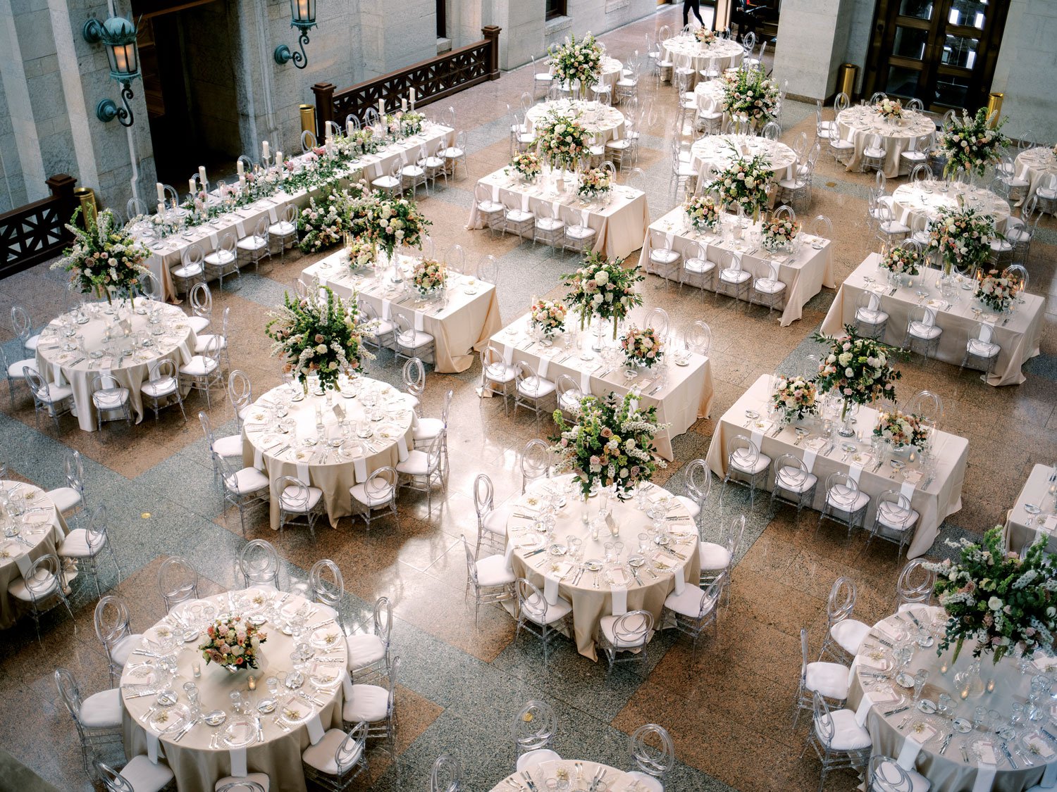 Overhead View of Wedding Reception Layout