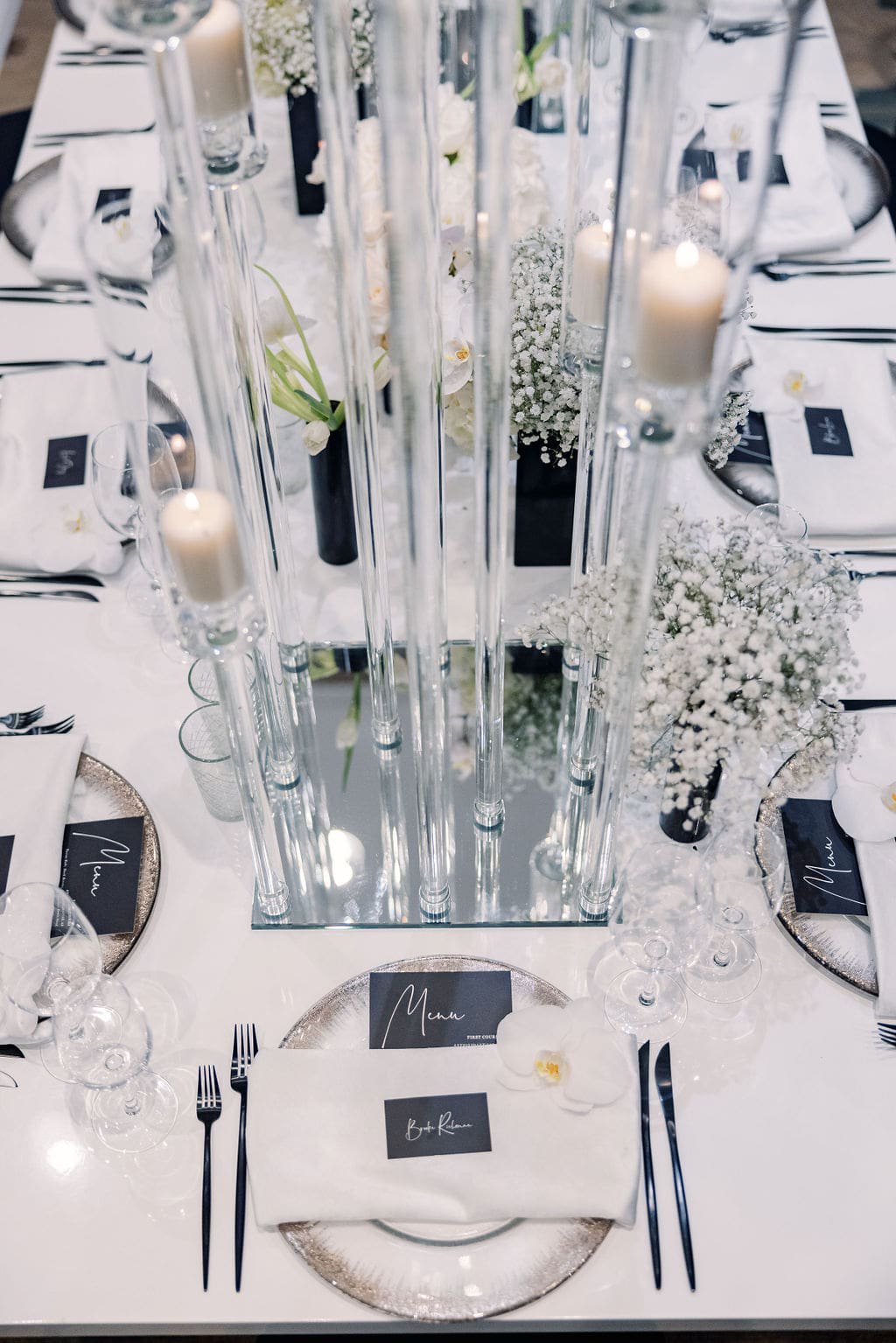 Modern Black & White Place Setting