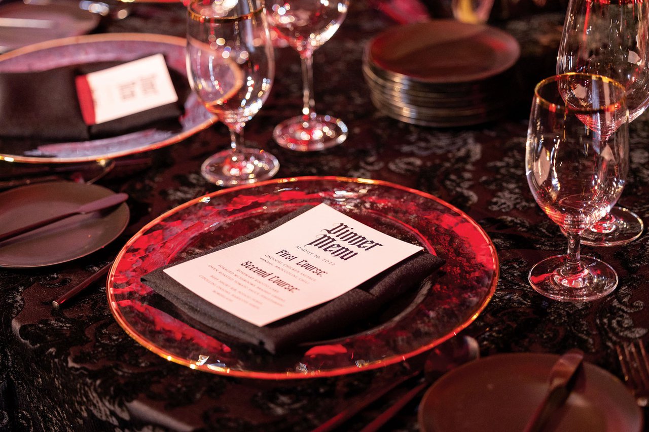 Spooky Dinner Menu at Vow Renewal