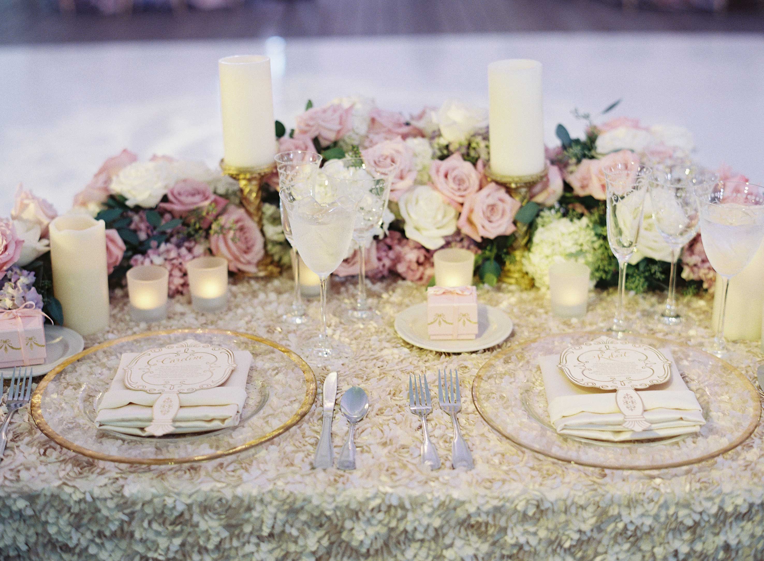 Fabric Flower Sweetheart Table Linen