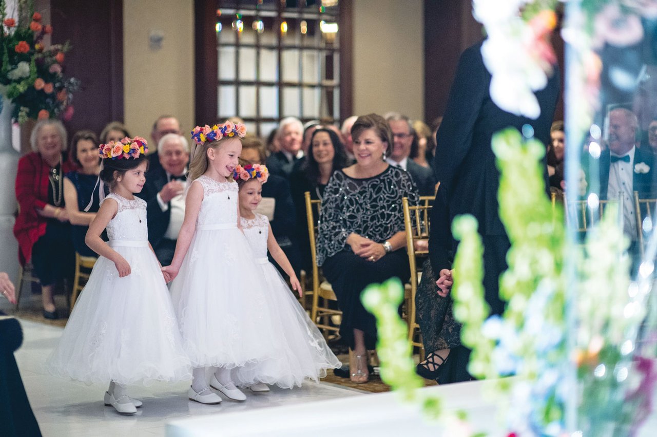 Three Flower Girls with Flower Crowns
