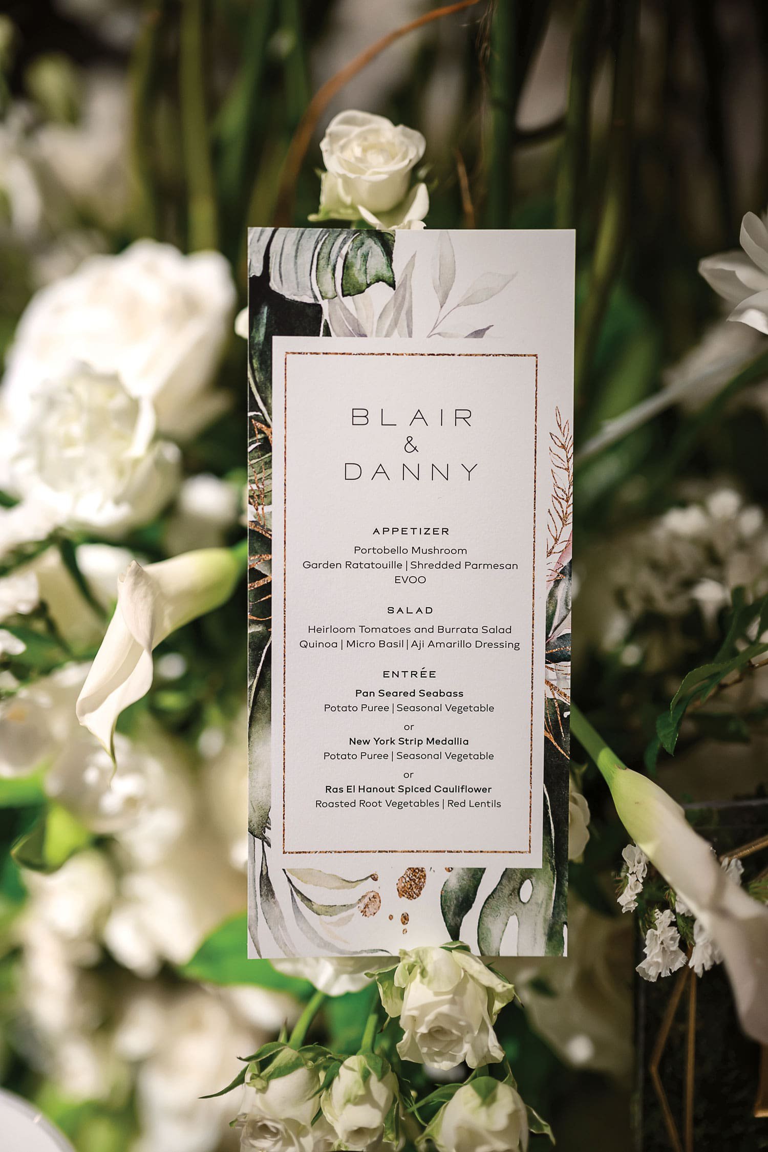 Green, White & Gold Menu Design