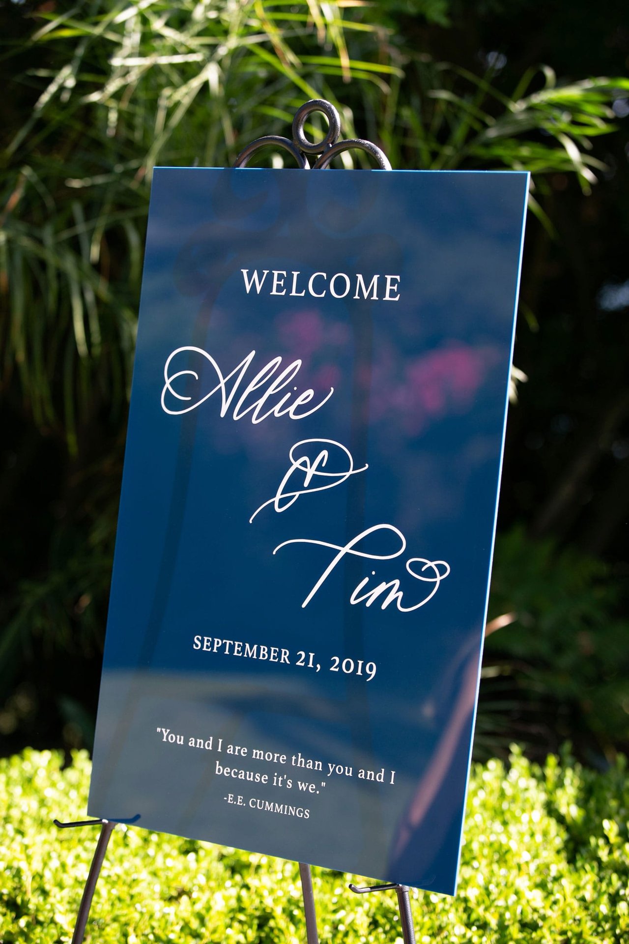 Navy Blue Welcome Sign