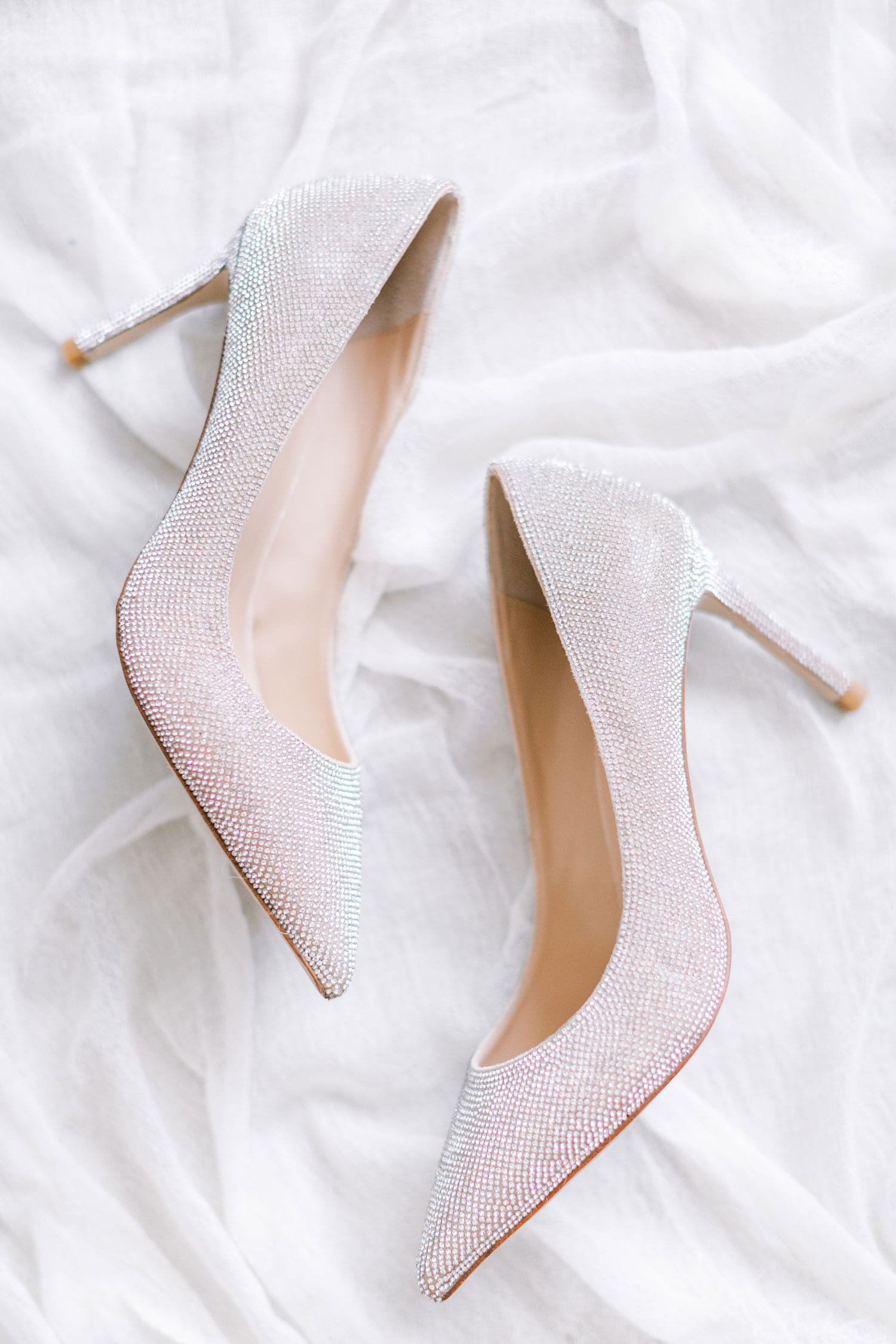 Bride's Crystal-Embellished Wedding Shoes