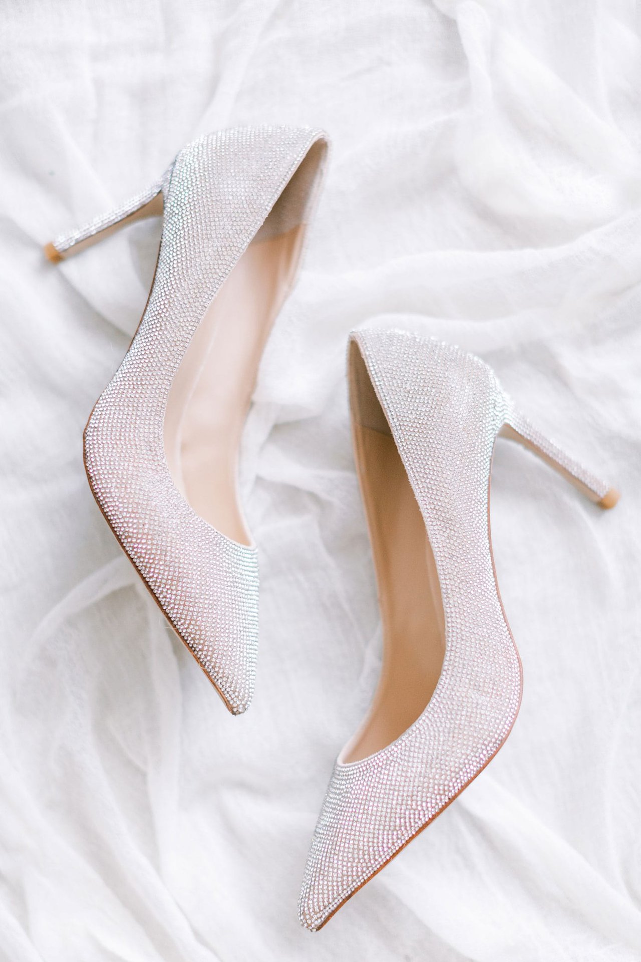 Bride's Crystal-Embellished Wedding Shoes