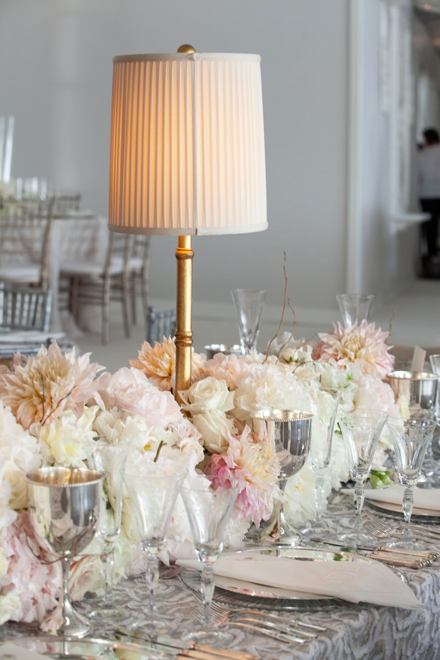Table Lamp Centerpiece with Pleated Shade