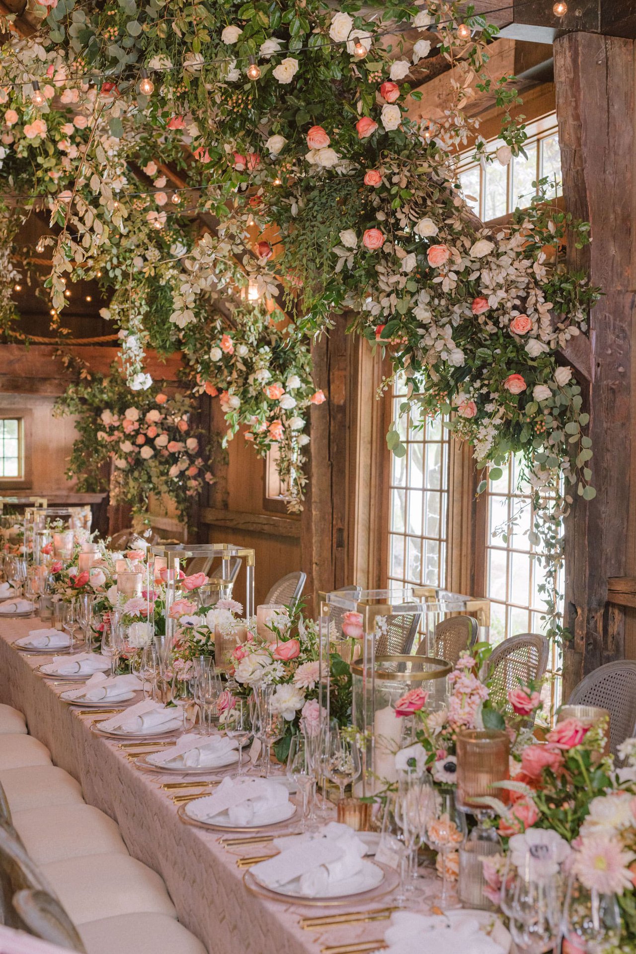 Long Head Table with Candles & Florals