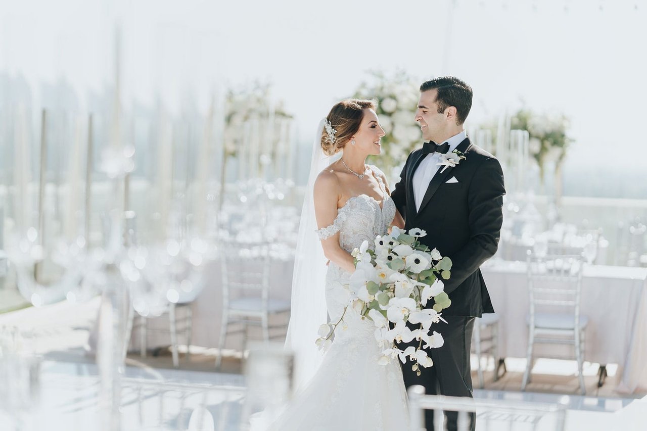 Bride & Groom Portrait at Outdoor Reception