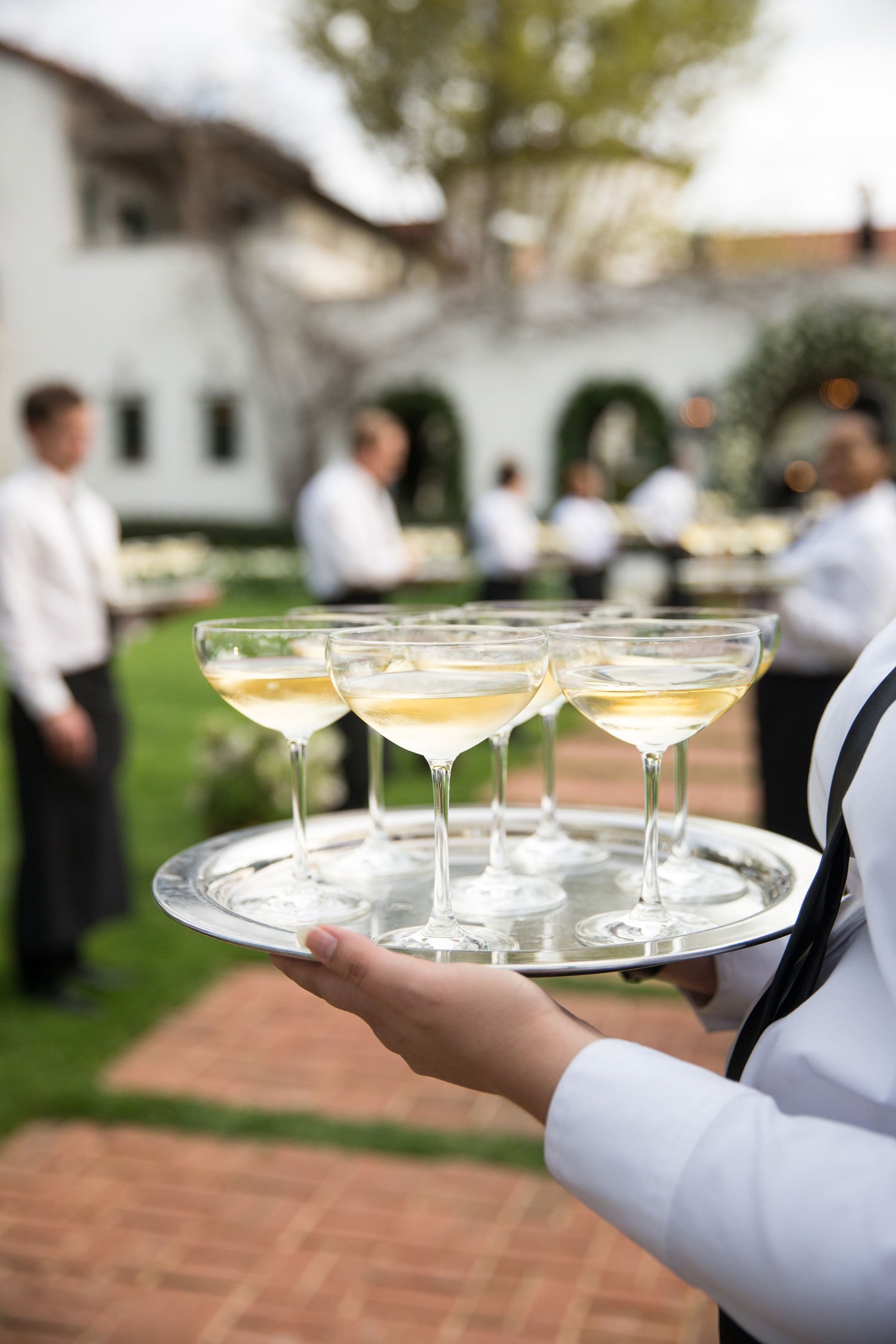 Champagne Served in Coupe Glasses