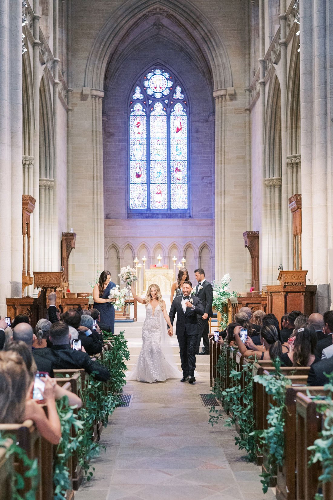 Bride & Groom Recessional at Cathedral