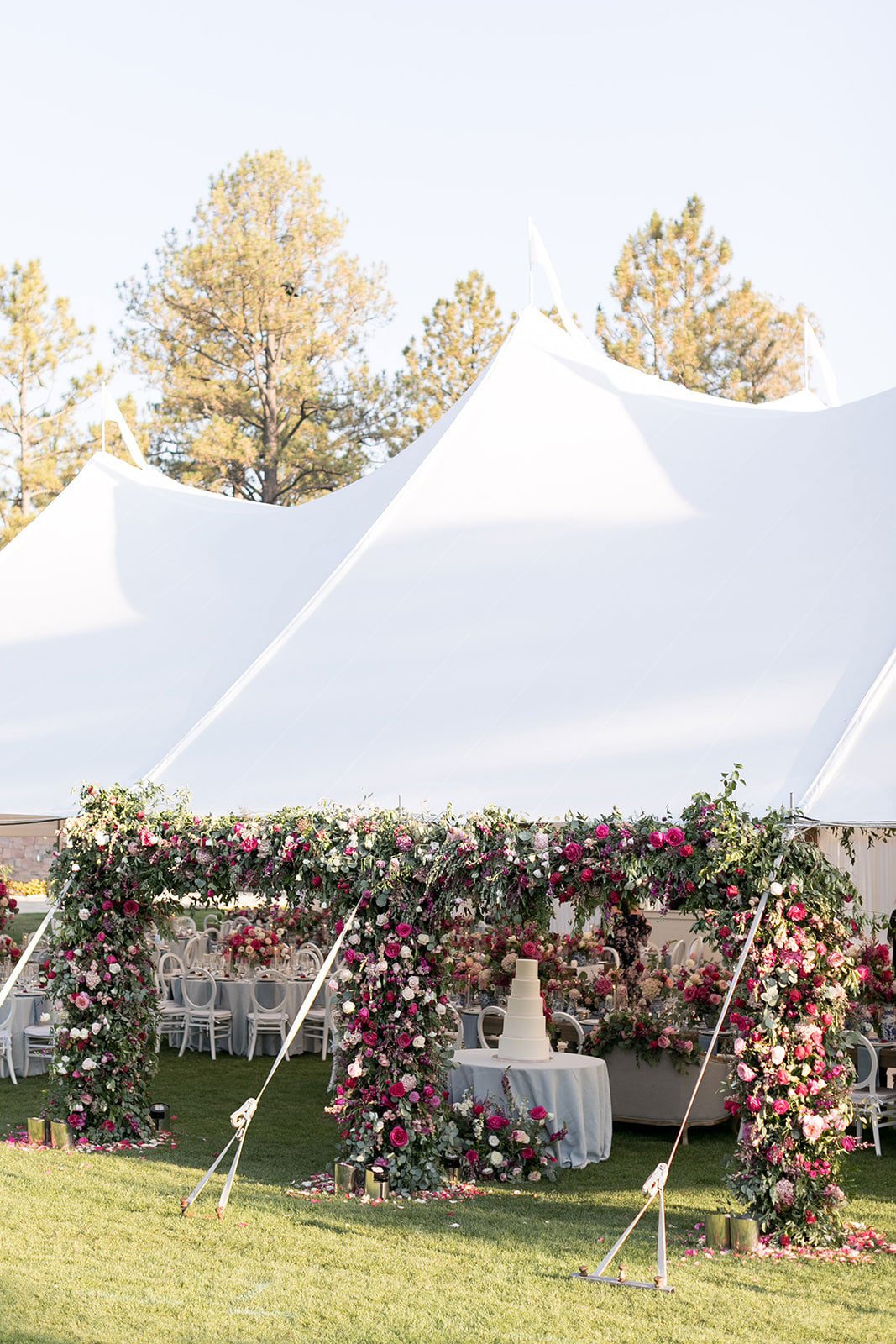 Floral Entrance to Sailcloth Wedding Tent
