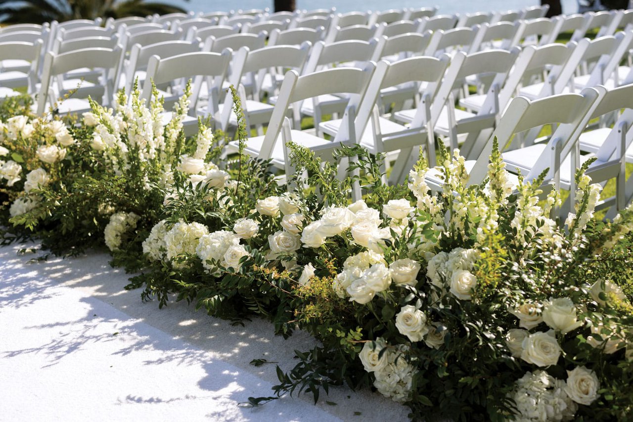 White Rose & Greenery Aisle Décor