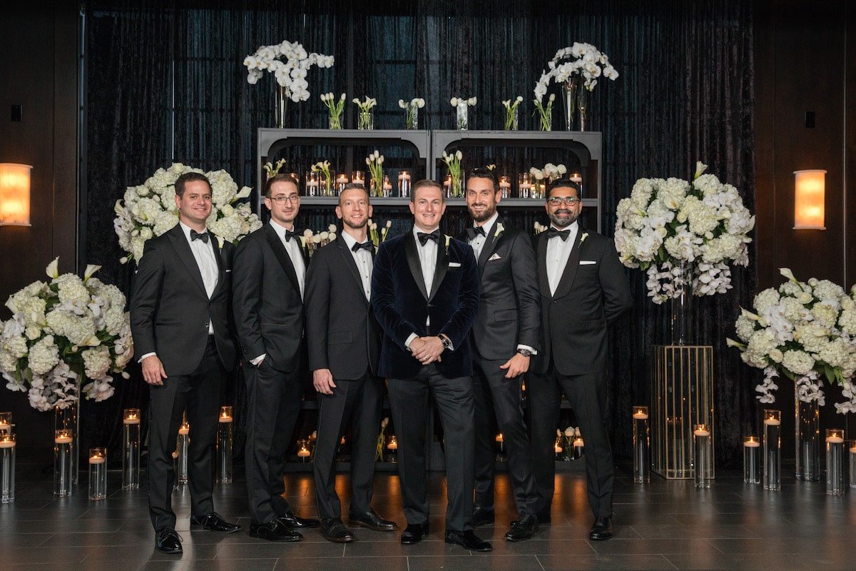 Tuxedo-Clad Groomsmen at Ceremony Site