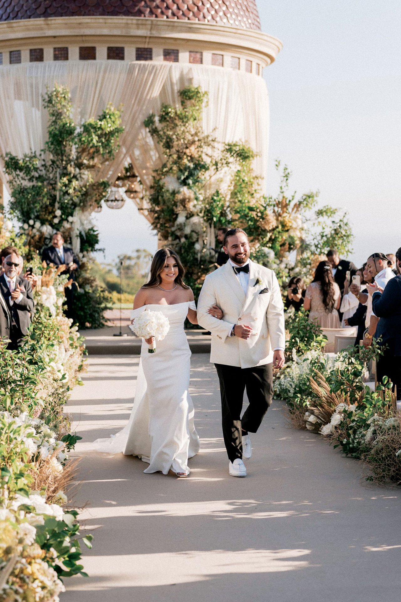 Smiling Recessional at Outdoor Summer Ceremony