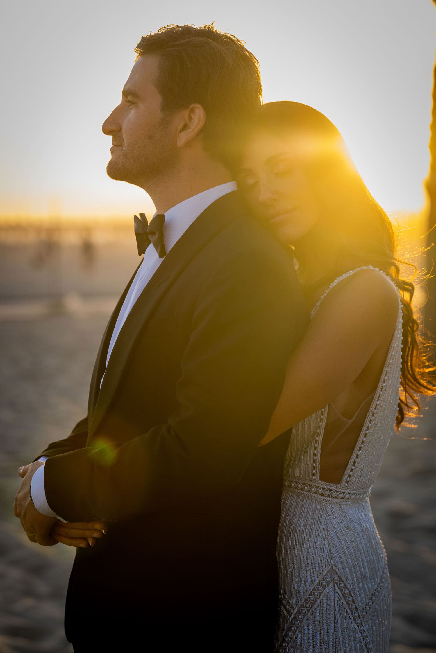 Sunset Wedding Portrait in Santa Monica