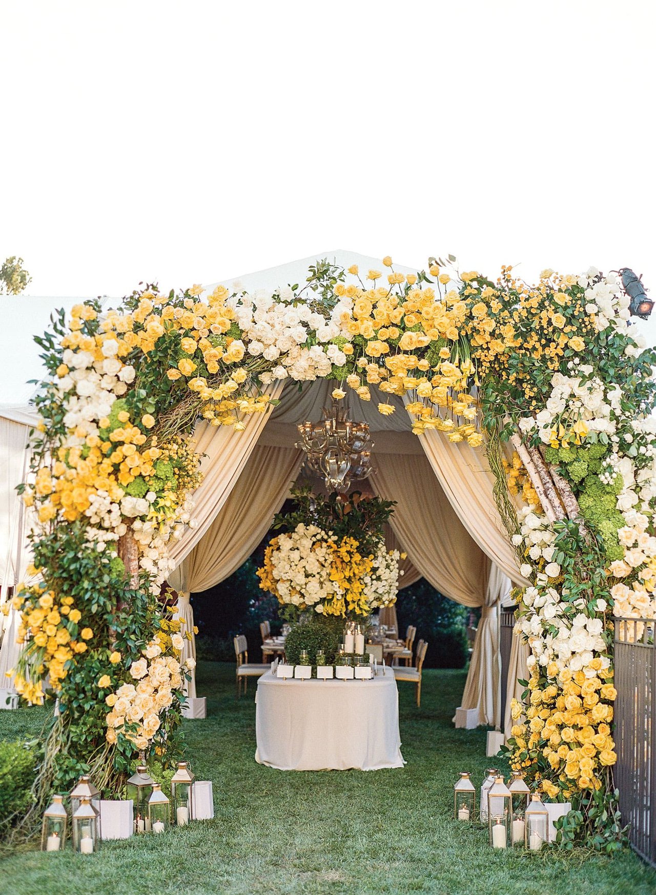 Yellow & White Floral Tent Entrance