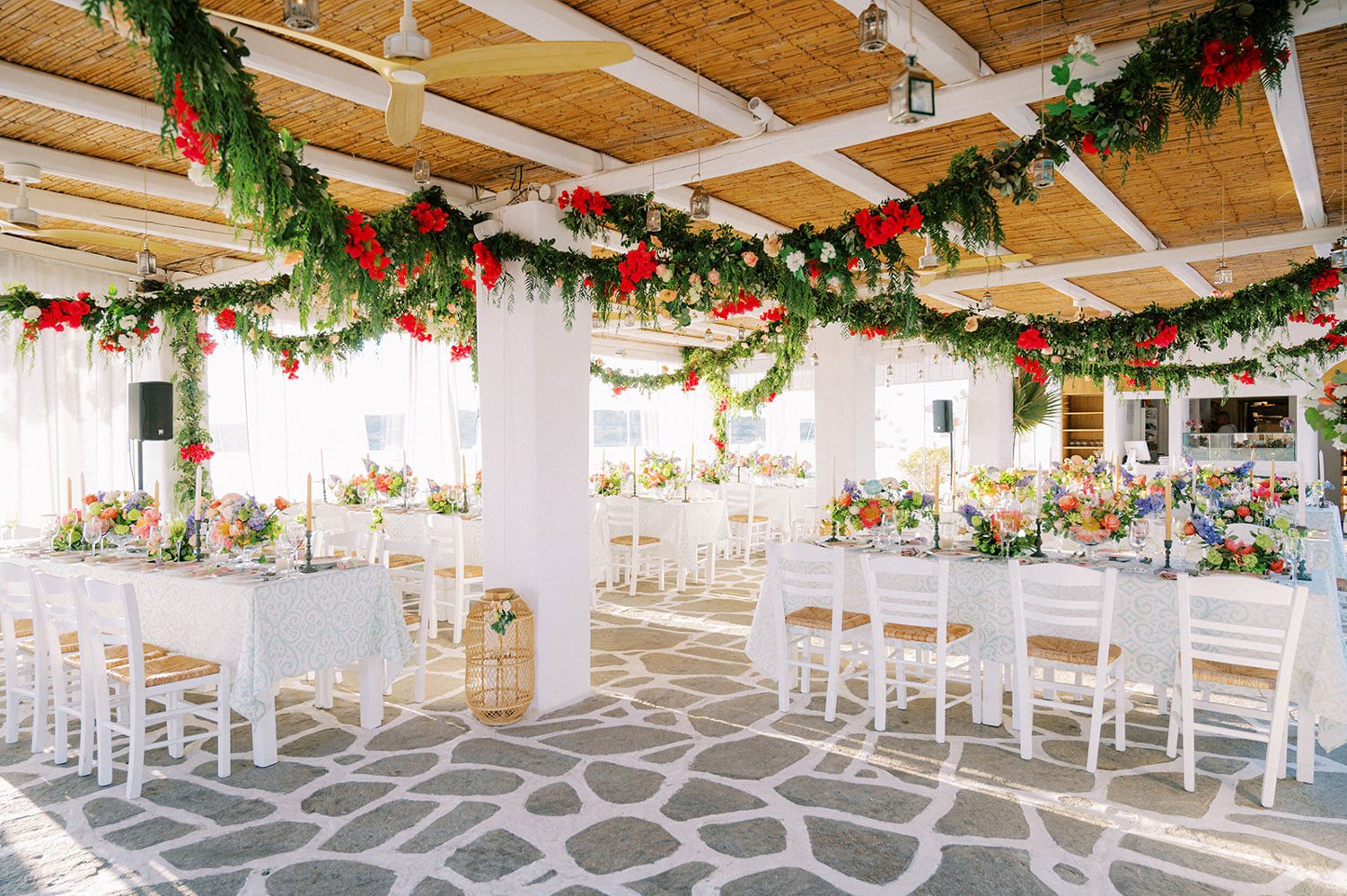 Open-Air Greek Wedding Reception on Paros