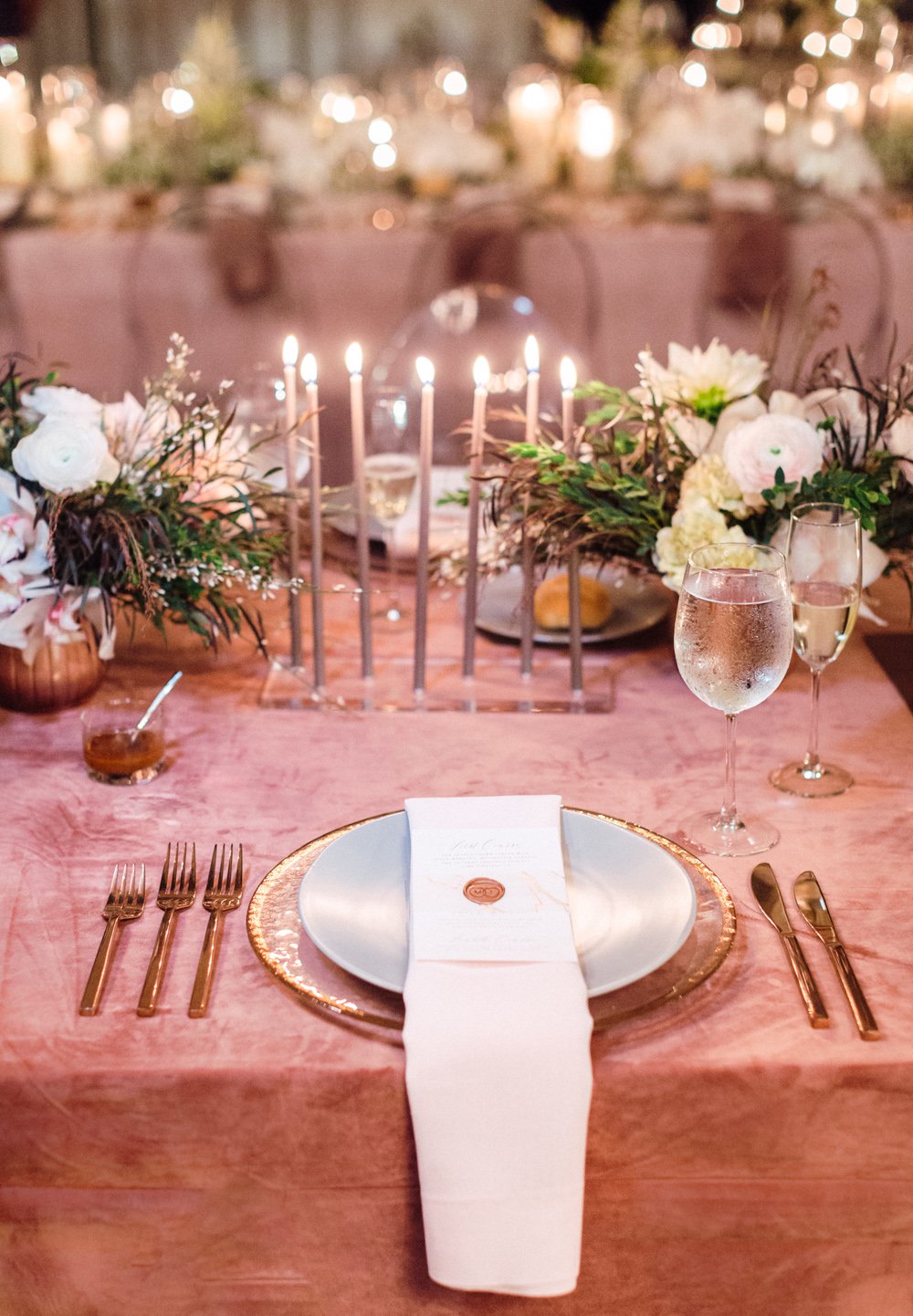 Small Tapered Candles at Place Setting