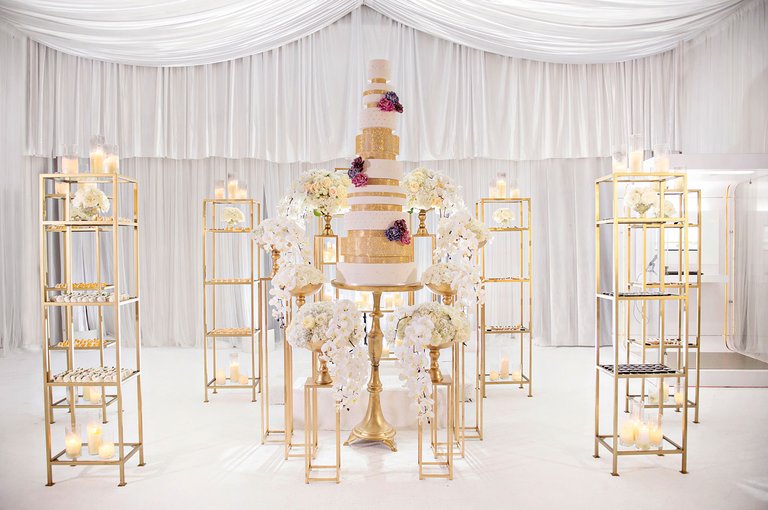Gold Cake & Dessert Display