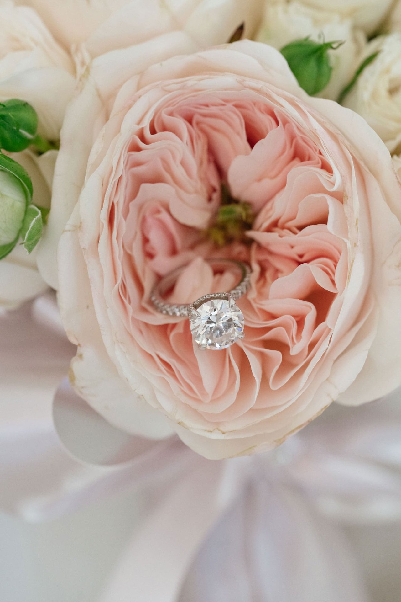 Engagement Ring with Hidden Halo