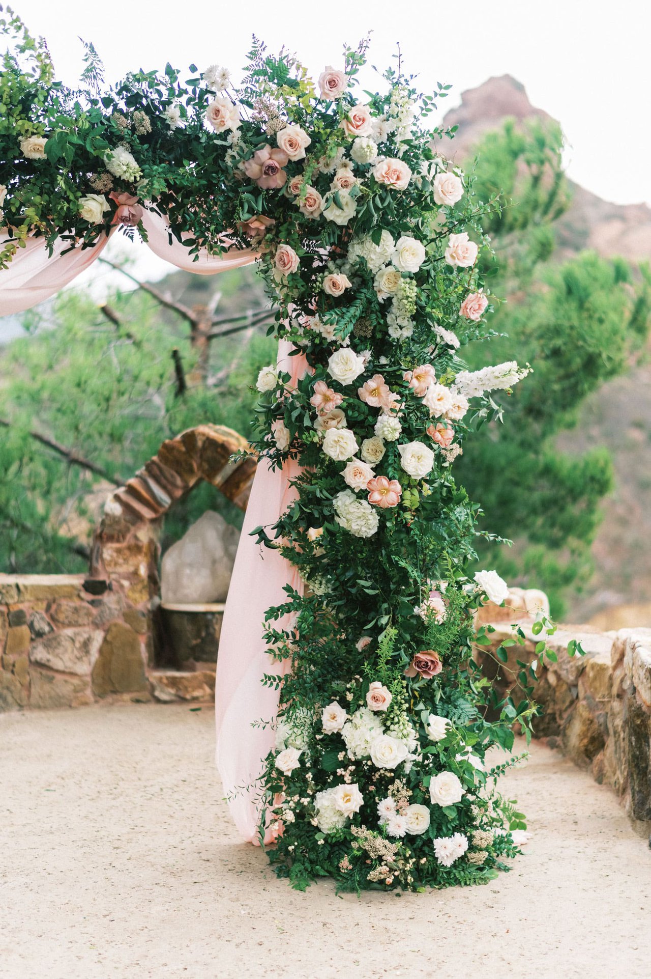 Close Up of Pastel Ceremony Arch