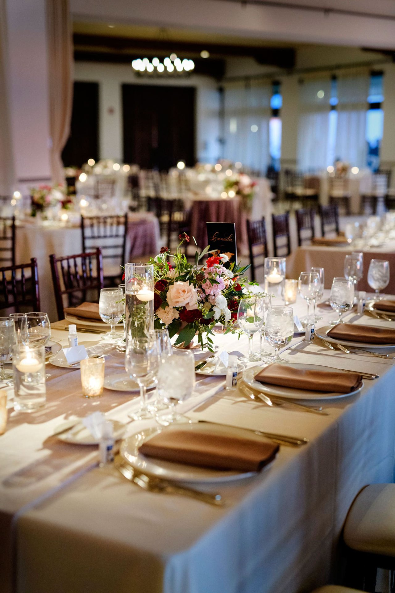 Rectangular Wedding Table with Runner