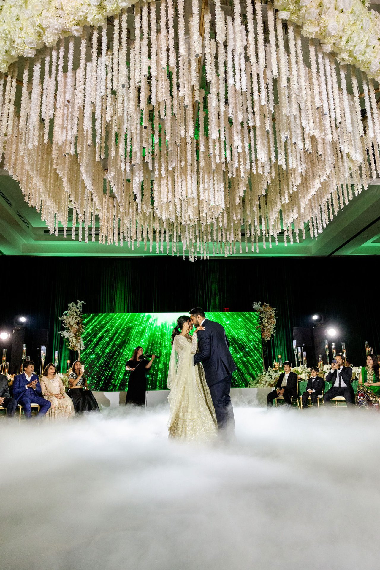 First Dance on Fog Cloud at Indian Wedding
