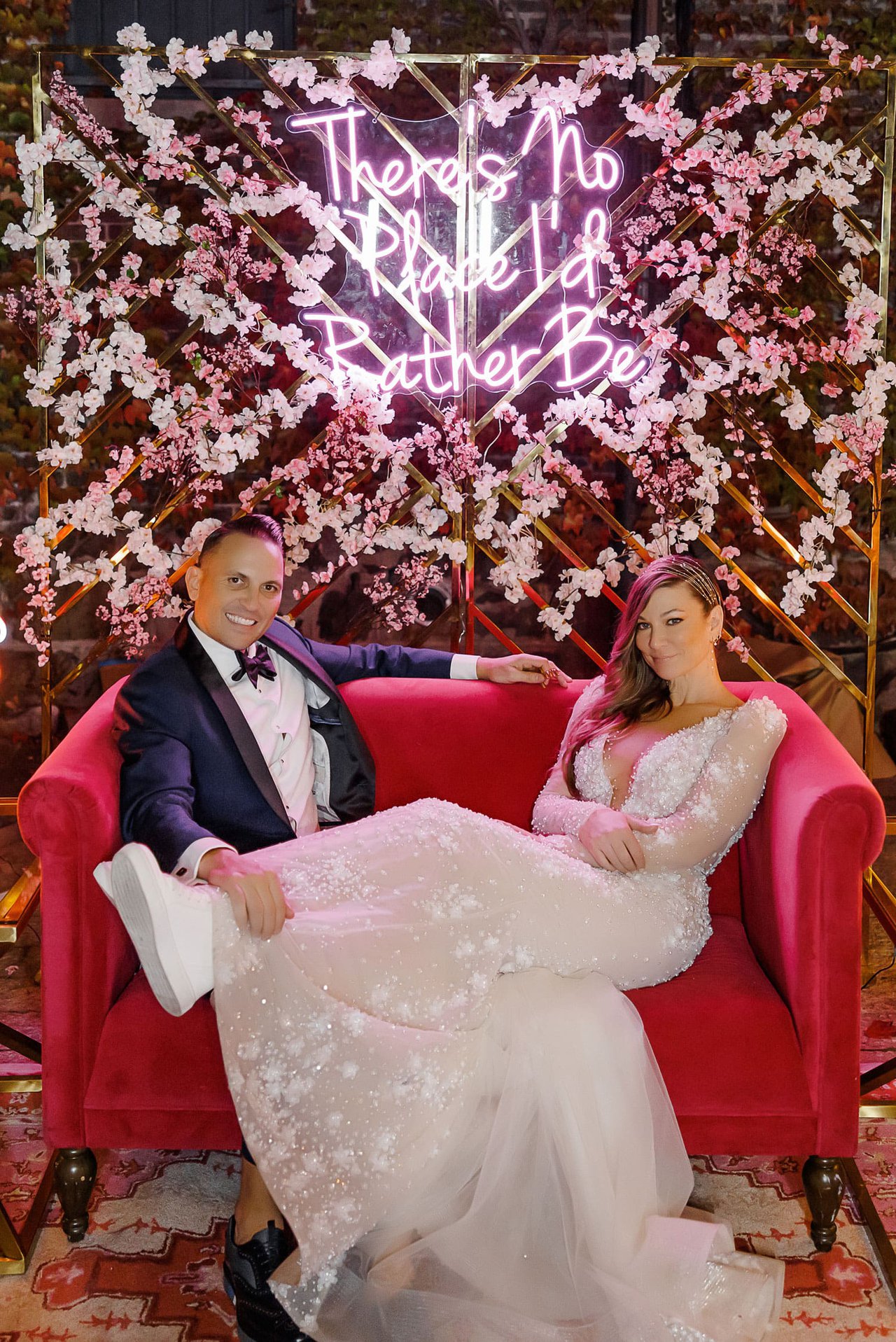 Fun Photo Booth Backdrop with Neon Sign