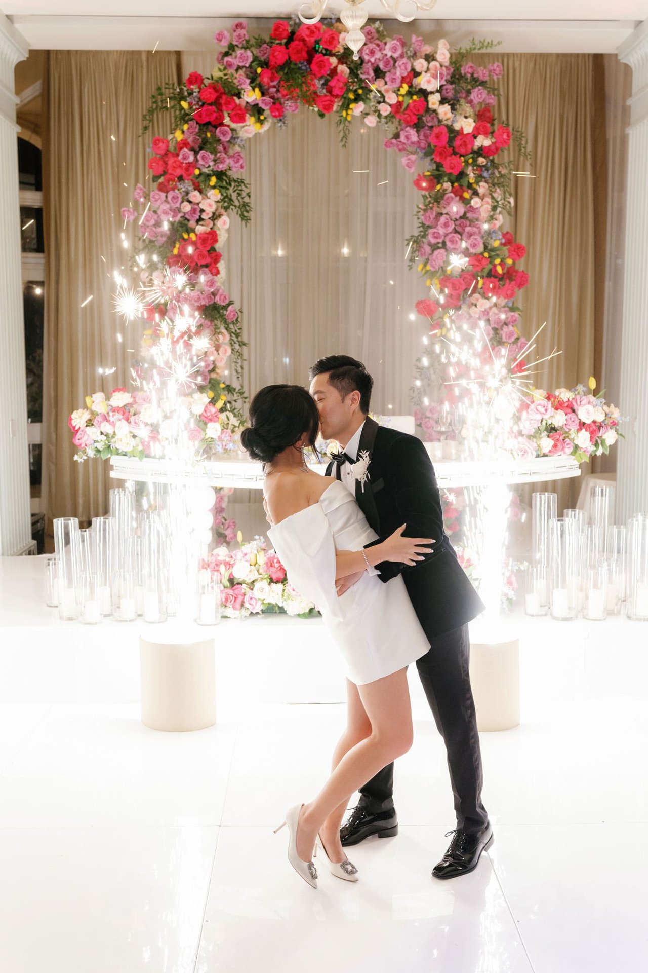 Bride in Second Dress + Cold Sparks