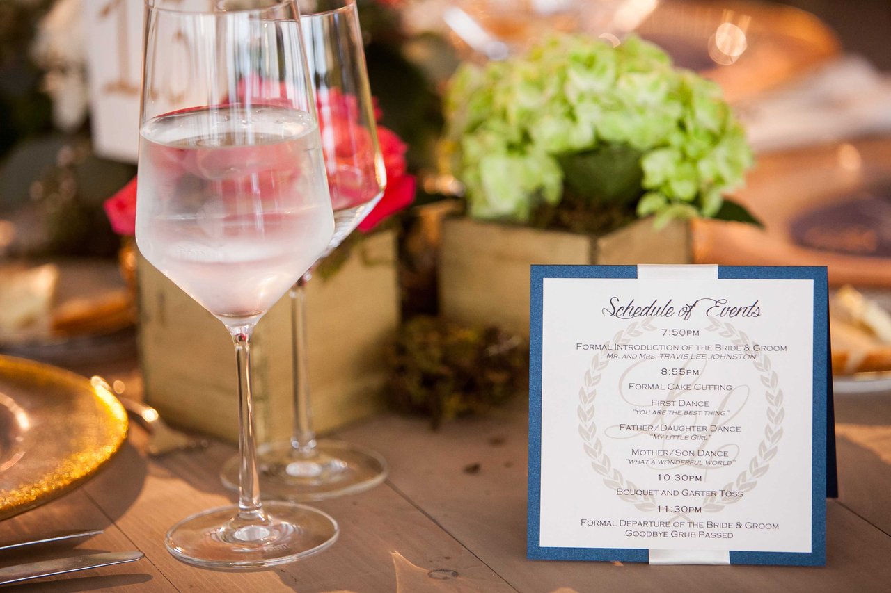 Schedule of Reception Events Card