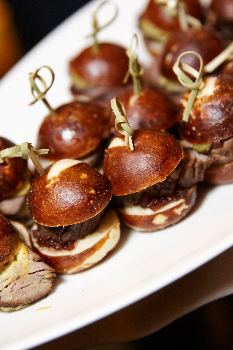 Sliders on Tray at Cocktail Hour