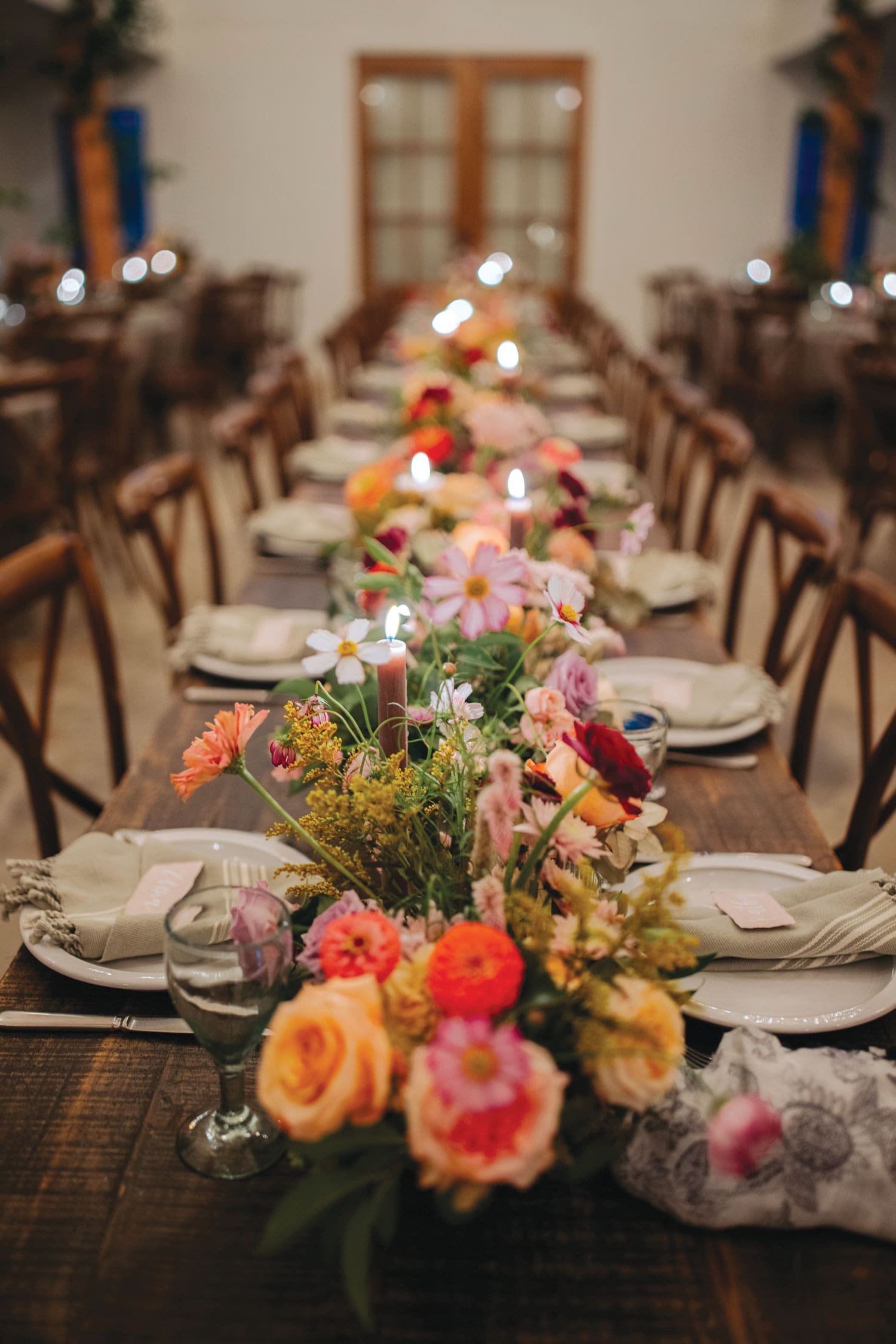 Head Table with Garden-Inspired Centerpieces