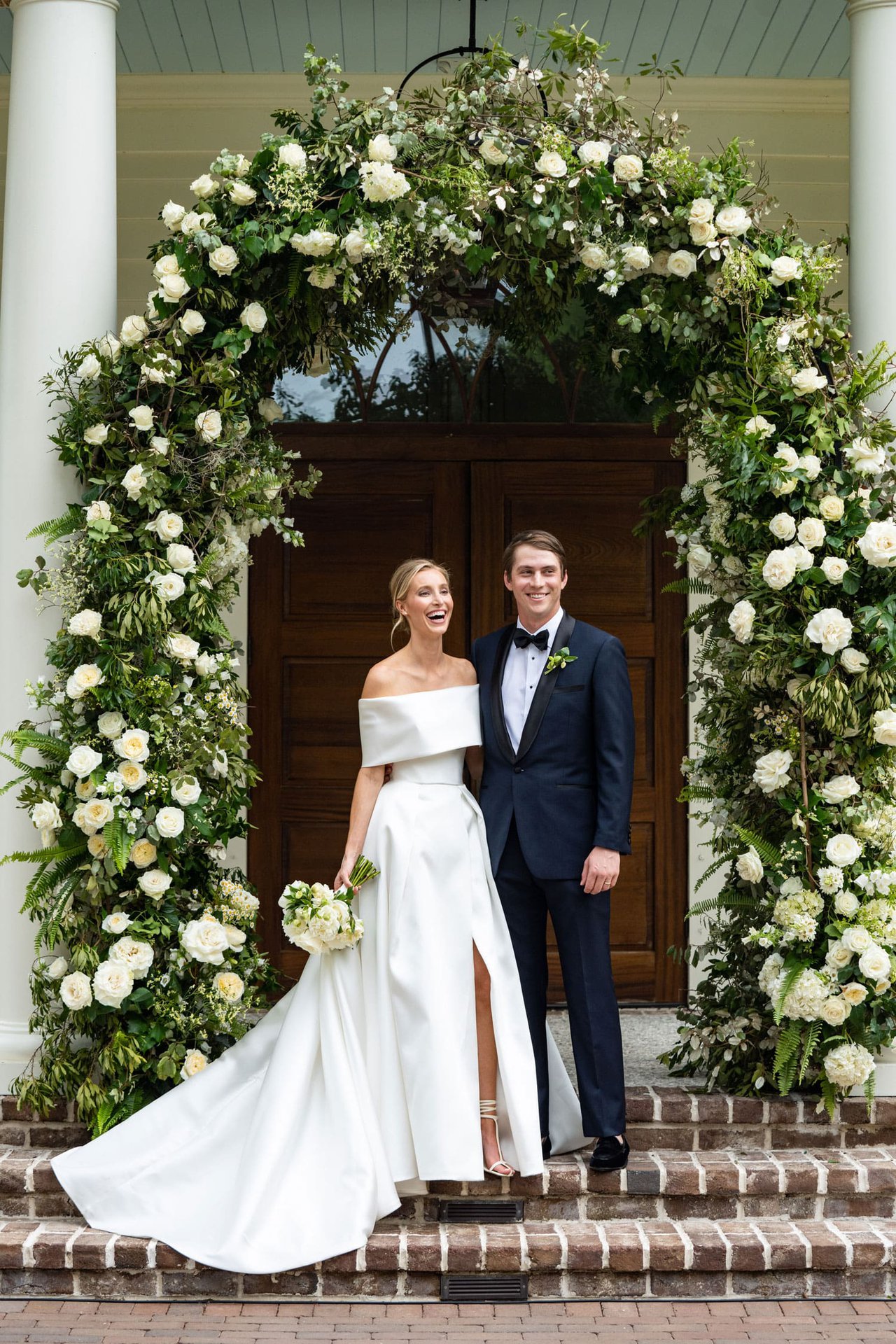 Bride & Groom Portrait Outside Chapel
