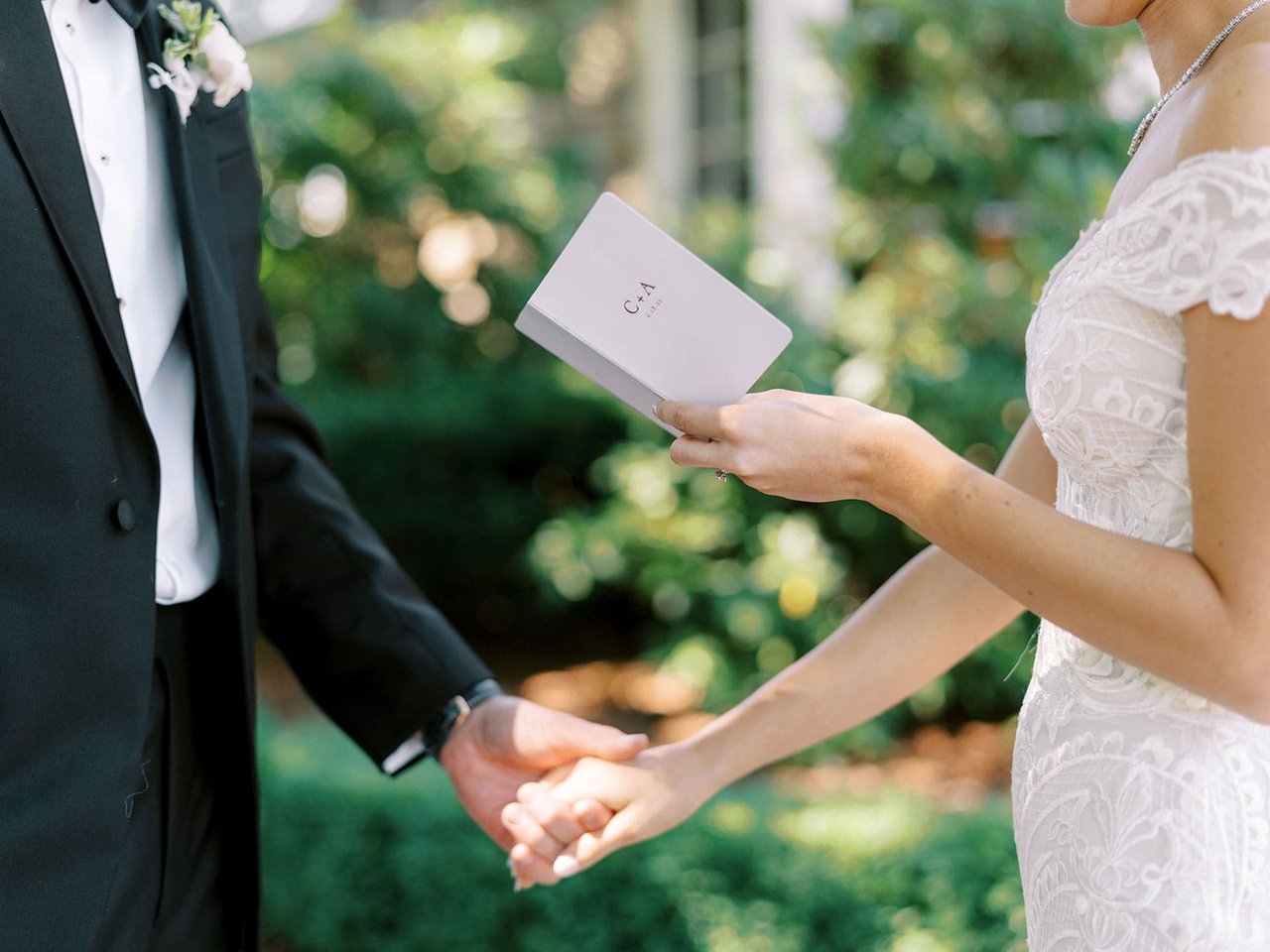 Bride & Groom Reading Personal Vows