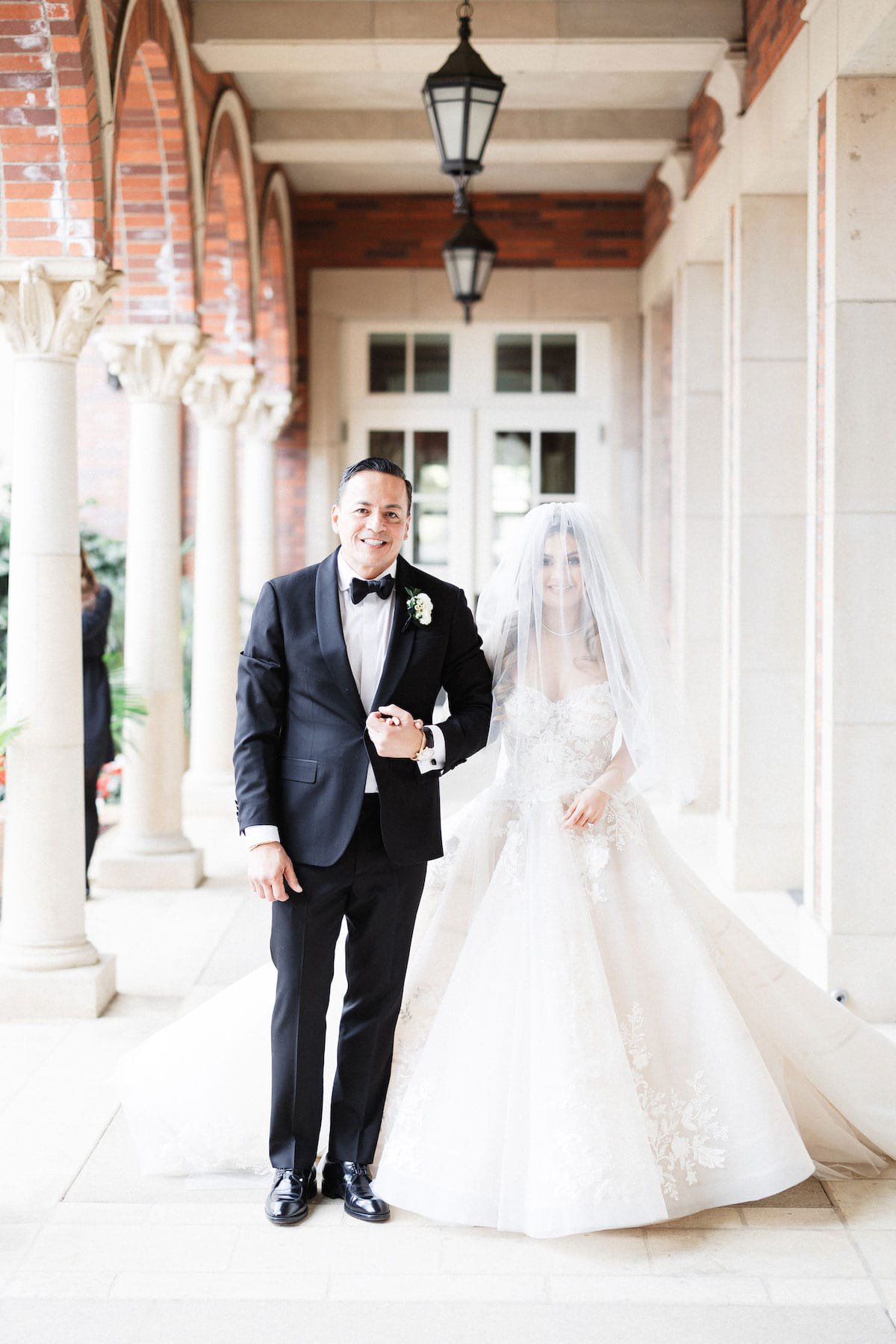 Bride with Father of Bride Before Ceremony