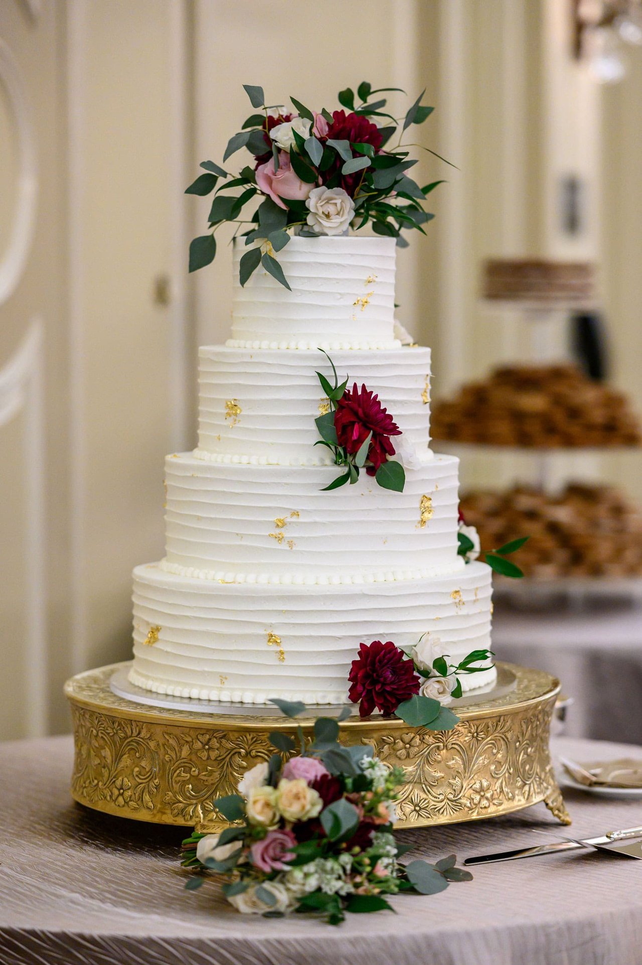 Four-Layer White Cake with Fresh Blooms