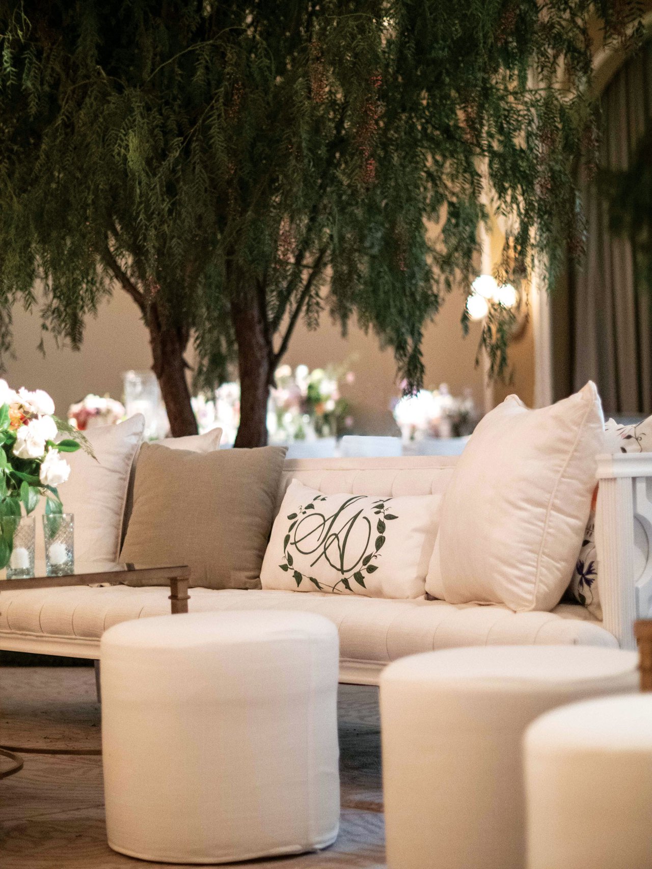 Monogram Pillow at Wedding Lounge Area