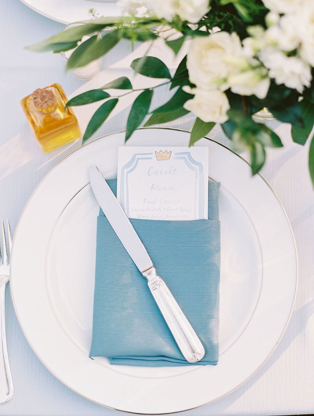 Blue-and-White Wedding Place Setting