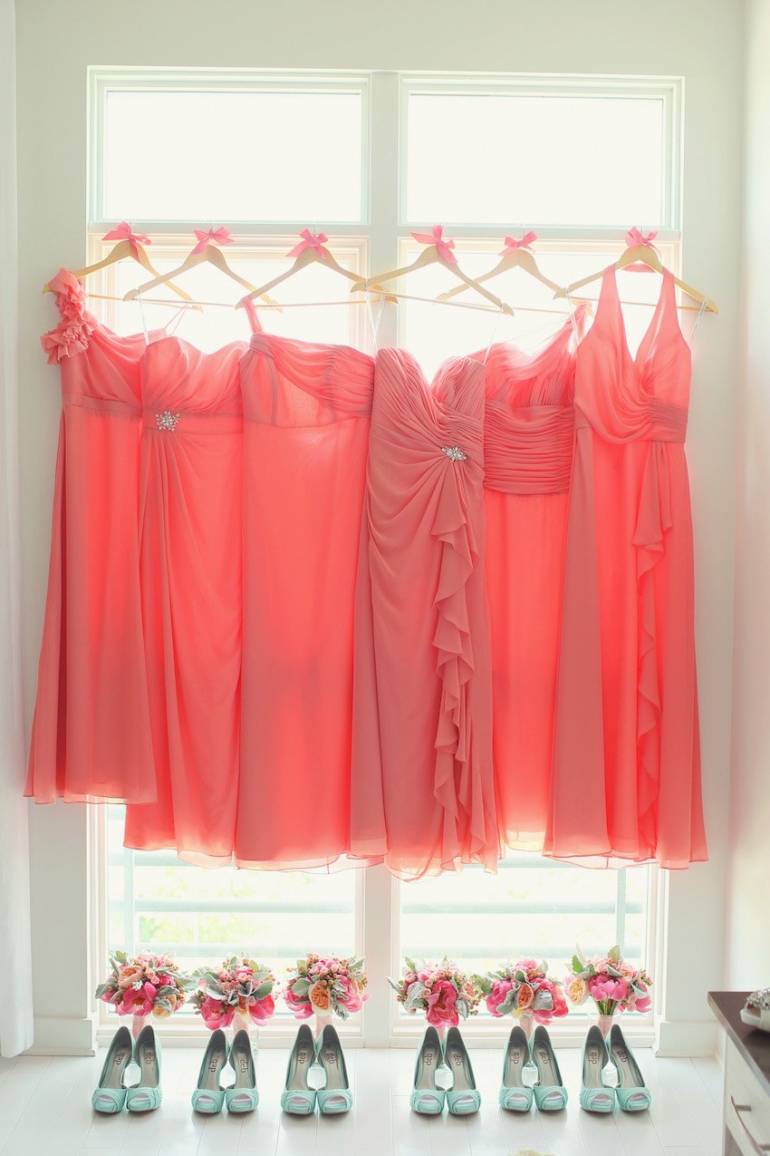 Modern Summer Wedding with Coral & Mint Décor