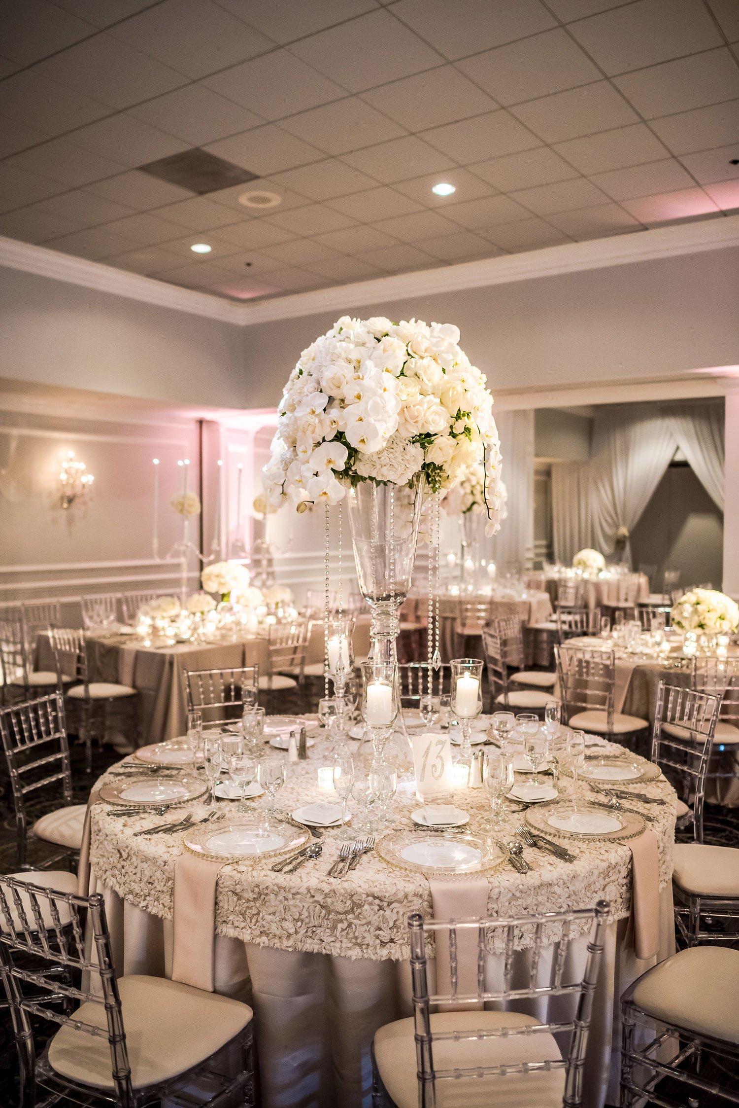 Round Table with Textured Linen